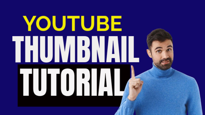 Blue YouTube Thumbnail Tutorial YouTube Thumbnail Template | PosterMyWall