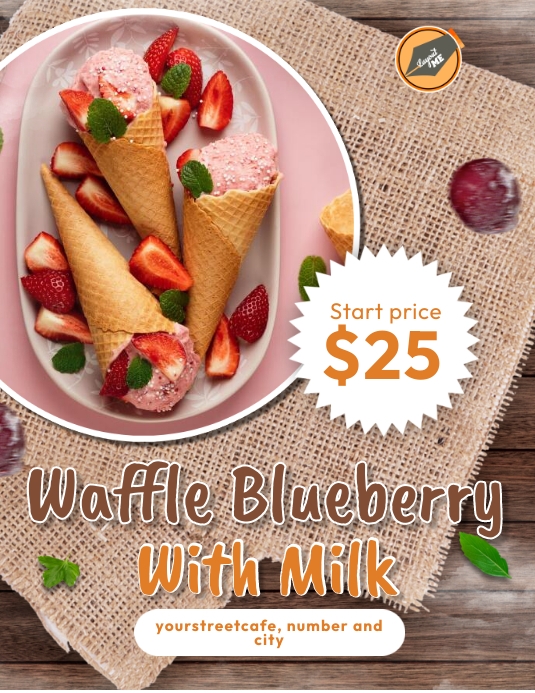 Blueberry Ice Cream Template | PosterMyWall
