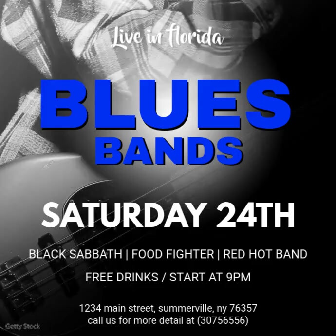 Blues Rock Concert Online Video Advert Template | PosterMyWall