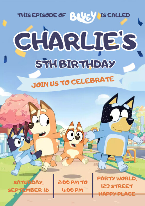 Plantilla de Bluey Birthday | PosterMyWall