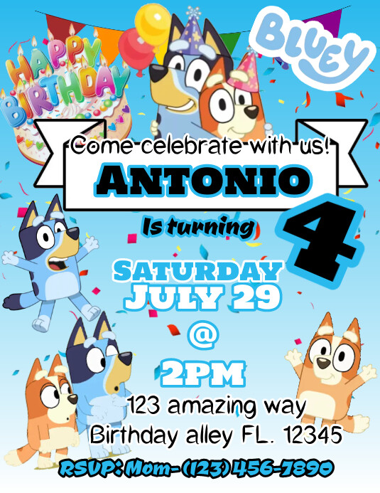 Bluey 4th Birthday Invitation Discounted Sale Ids deutschland de Bluey 4th Birthday Invitation Discounted Sale Ids deutschland de
