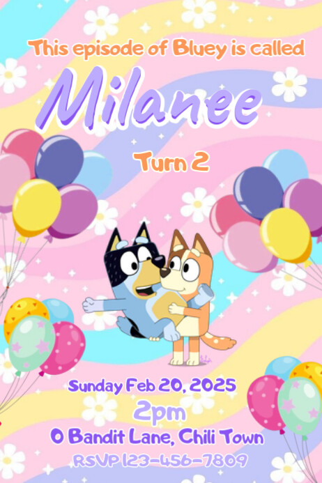 Bluey Birthday Invitation Template | PosterMyWall