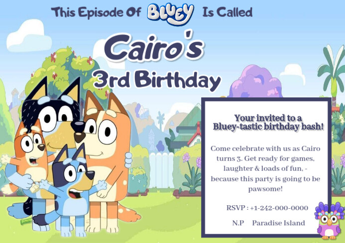 Bluey Birthday Invitation Template | PosterMyWall