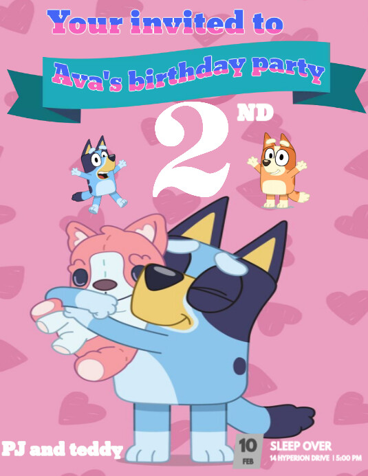 Bluey birthday party invitation Template | PosterMyWall