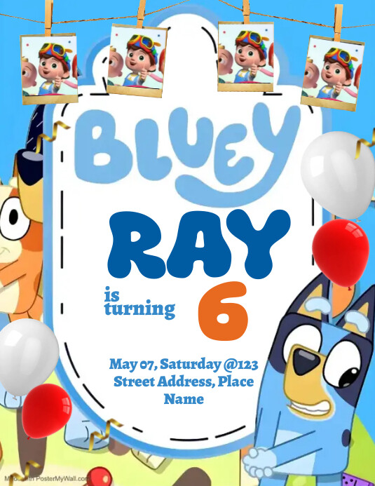 BLUEY BIRTHDAY.A Template | PosterMyWall