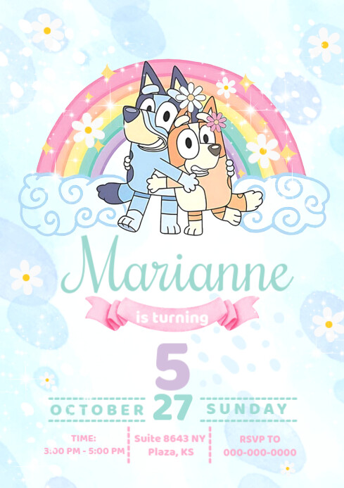 Bluey Templat | PosterMyWall