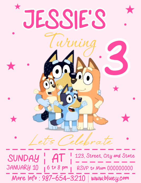 Bluey Invitation Template | PosterMyWall