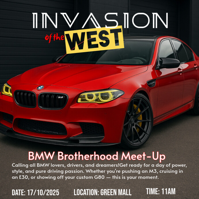 Plantilla de BMW Car Meet Limited Edition Template: Own The Ride ...