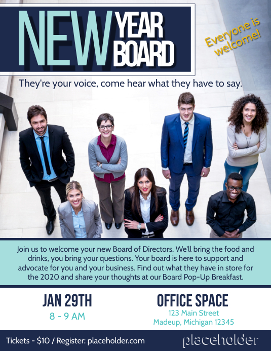 Board Meet and Greet Template | PosterMyWall