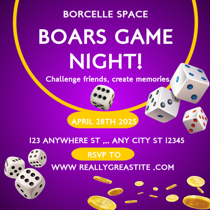 Boars Game Night Instagram Post Template | PosterMyWall