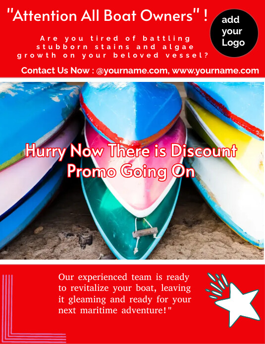 Boat Cleaning Professional Service Flyer Template | PosterMyWall