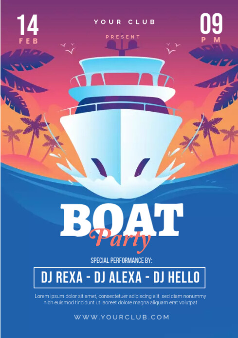 Boat Party Poster Flyer Template | PosterMyWall
