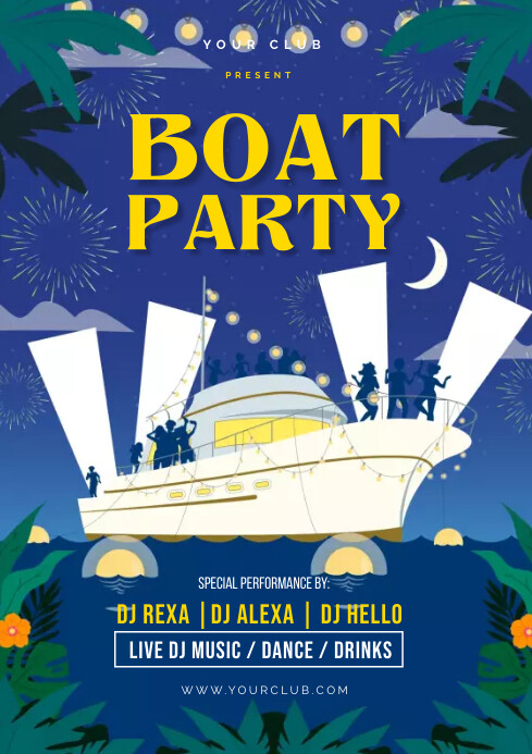 Boat Party Poster Flyer Template | PosterMyWall