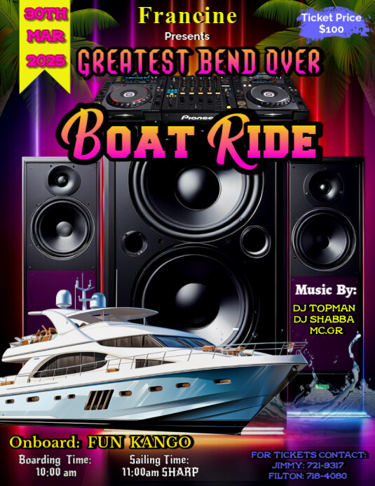 Boat Ride Flyer Template | PosterMyWall