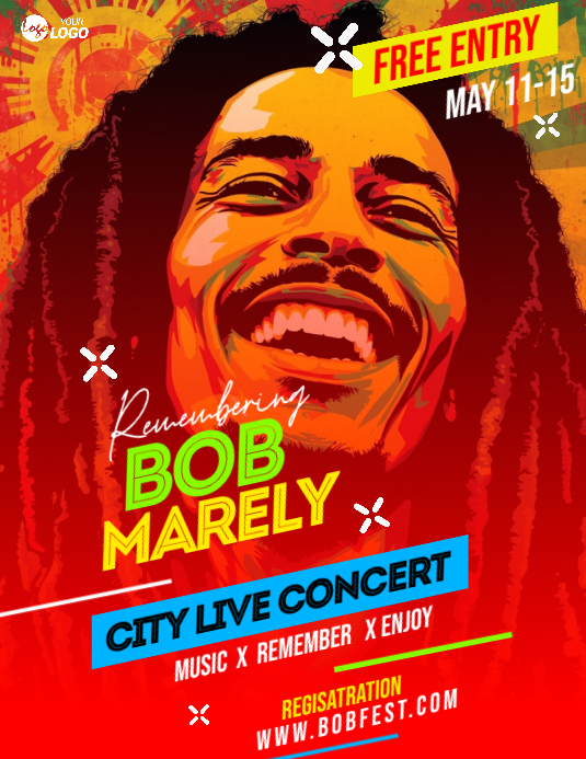 Bob Marley Tribute Concert Flyer Template | PosterMyWall