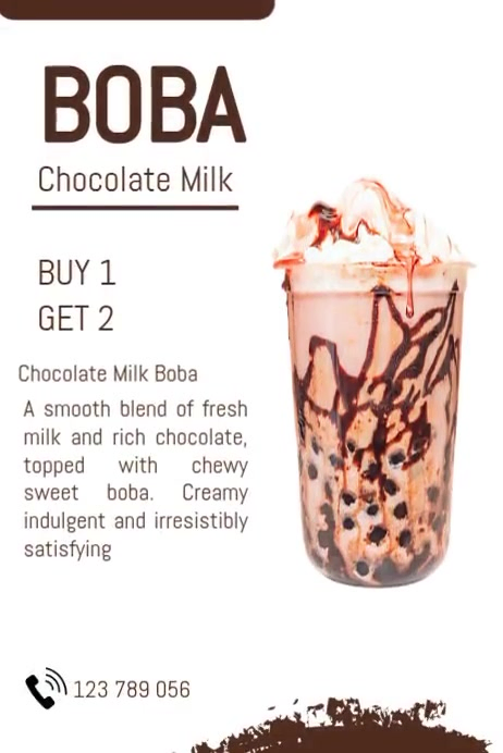 Boba Chocolate Milk Template | PosterMyWall