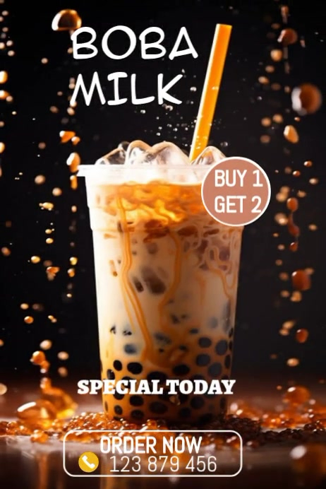 Boba Milk Tea Poster Template | PosterMyWall