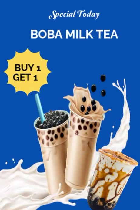 Plantilla de Boba milk tea poster | PosterMyWall