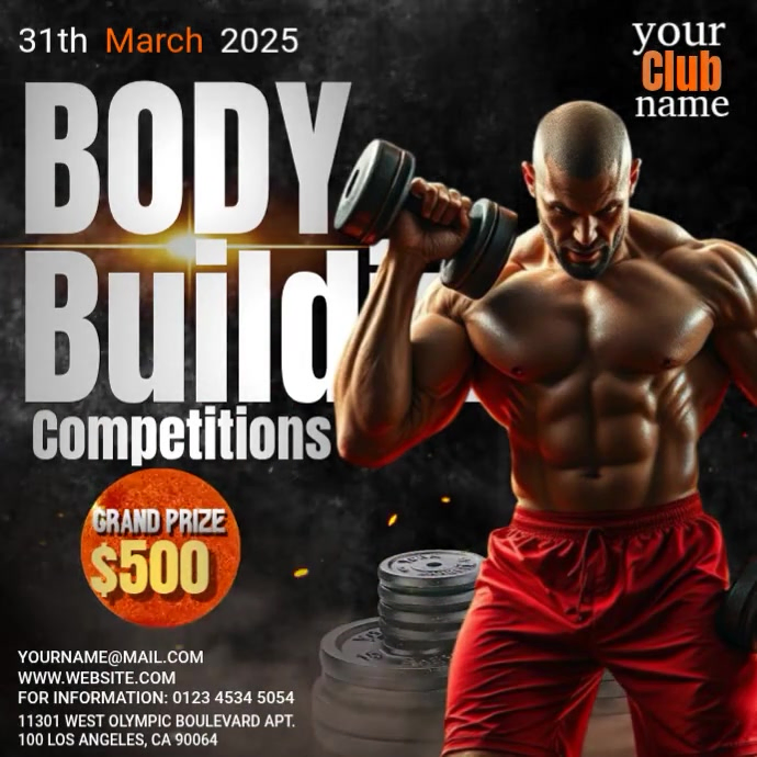 Modèle Body Build Competitions | PosterMyWall