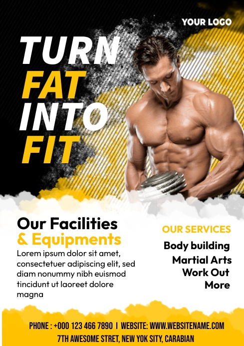 Body Building Ads Template | PosterMyWall