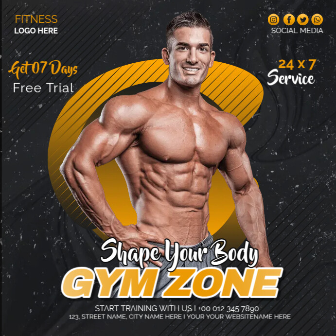 Body Building Ads Template | PosterMyWall