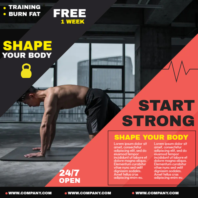 Body Building Ads Template | PosterMyWall