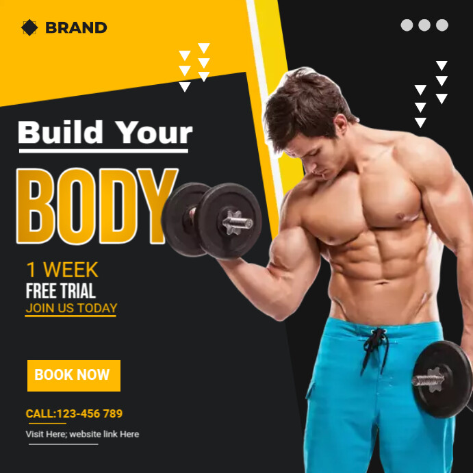 Body Building Instructor Template | PosterMyWall