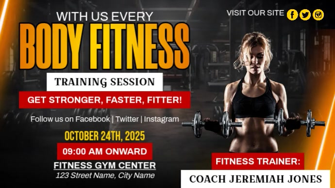 Body Fitness Ads Template | PosterMyWall