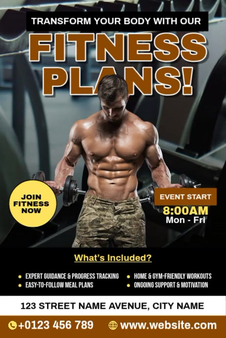 Body Fitness Ads Template | PosterMyWall