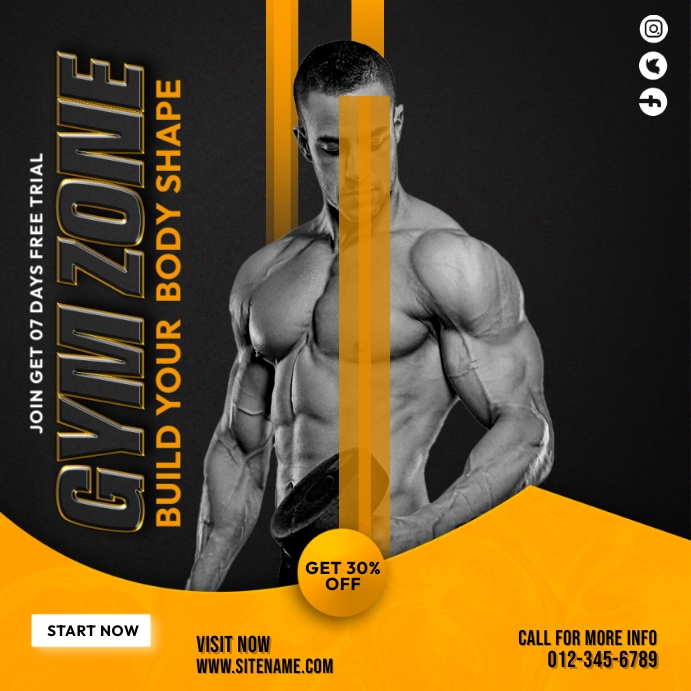 Body Gym Zone Template | PosterMyWall