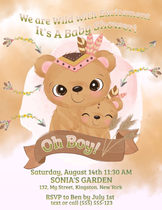 Bohemian Theme Baby Shower Flyer Template | PosterMyWall
