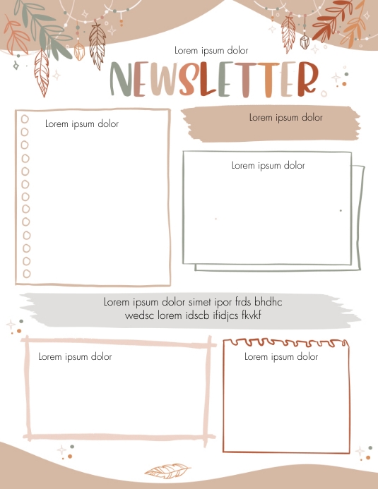 Boho Back to School Newsletters editable Template | PosterMyWall