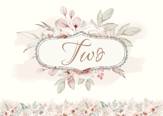 Boho Beautiful Wedding Table Number 2 Template | PosterMyWall