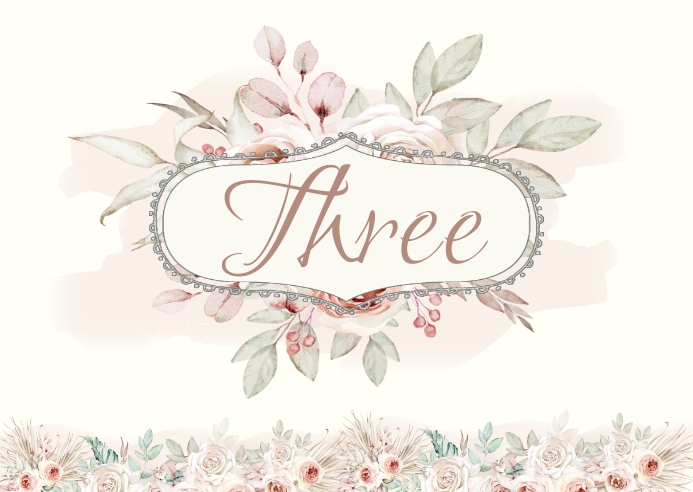 Copy of Boho Beautiful Wedding Table Number 3 | PosterMyWall