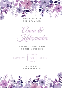 BOHO FLORAL WEDDING INVITATION Template | PosterMyWall
