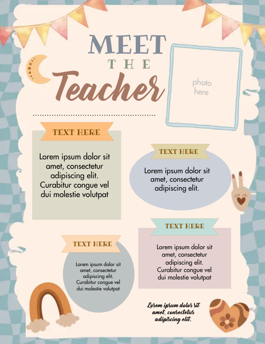 Boho groovy meet the teacher template | PosterMyWall