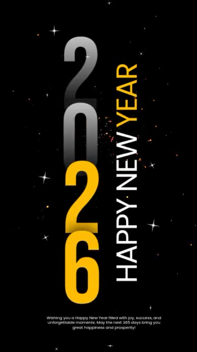 Bold 2026 Happy New Year Vertical Countdown Social Media Post Template ...