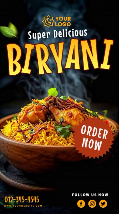 Bold Biryani Flavor Food Poster Template | PosterMyWall