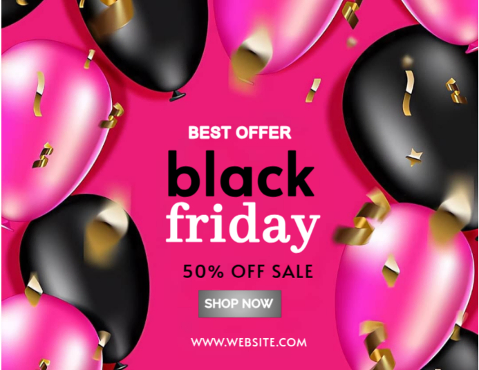 Bold Black Friday Sale Banner | 50% OFF Promo Poster Design Template ...