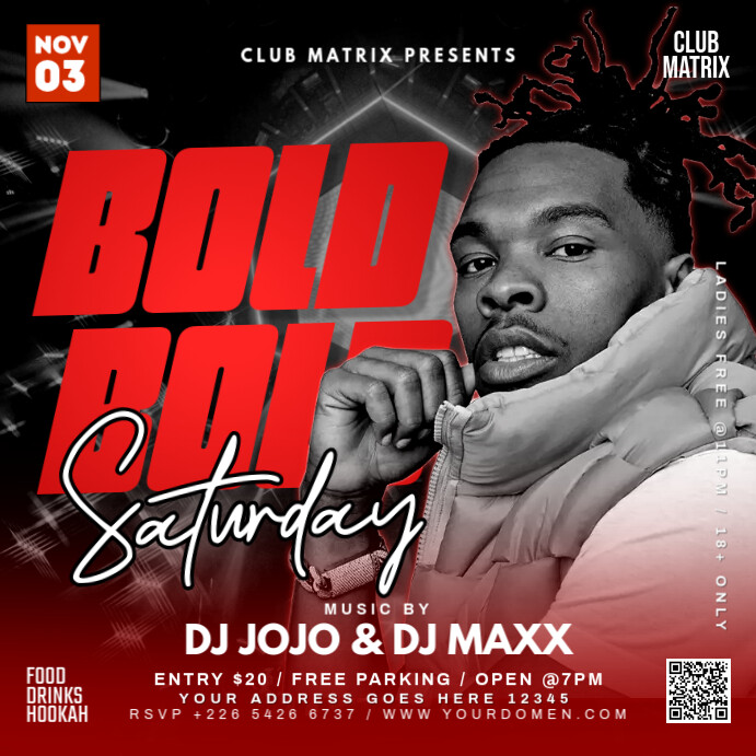 Bold bold saturday Template | PosterMyWall