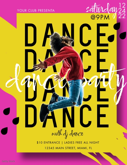 Bold Dance Party Club Event Flyer Template | PosterMyWall