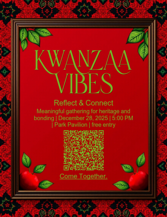 Bold Framed African Patterns Fruits Unity Kwanzaa Flyer Template ...
