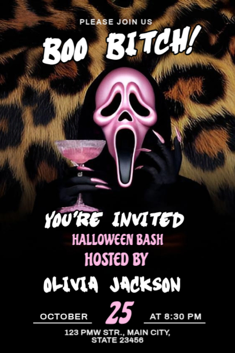 Bold Halloween Party Invitation Template | Boo Bash Poster Design ...