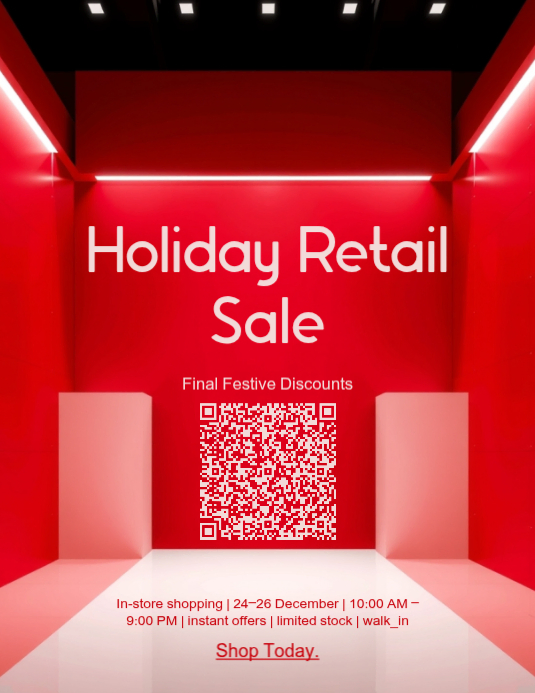 Bold Minimalist Christmas Sale Flyer Template for Retail Brands ...