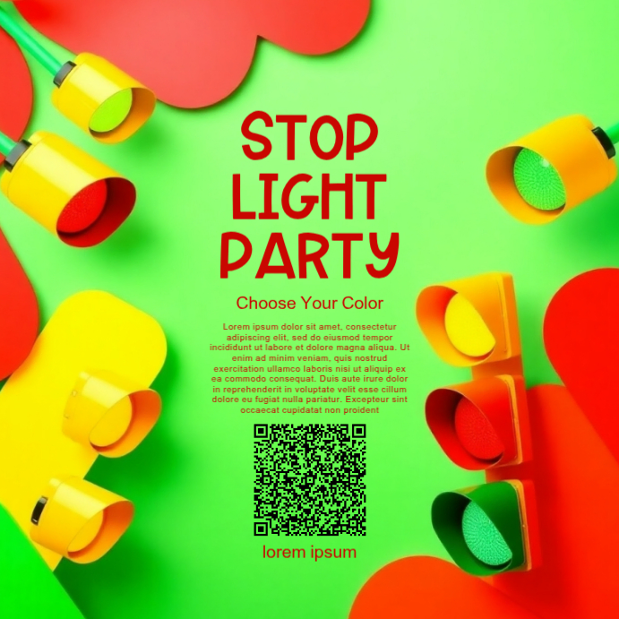 Plantilla de Bold Stop Light Party Instagram Square Post with Modern ...