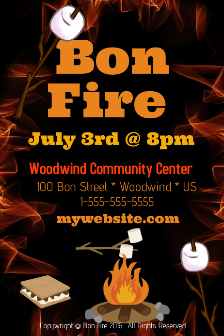 Bon Fire Template | PosterMyWall