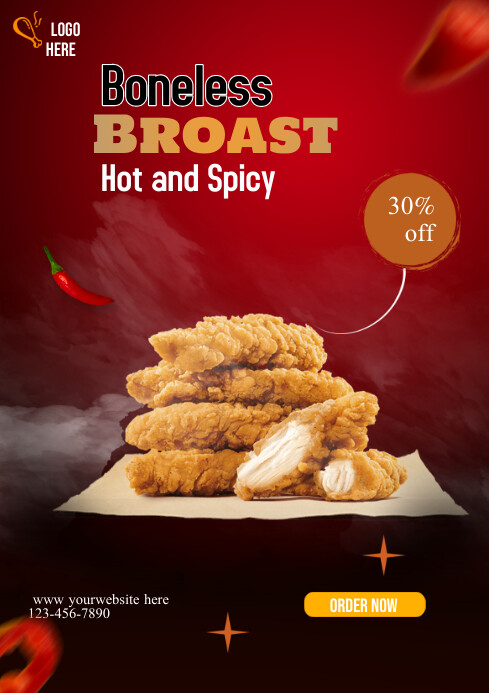 Boneless chicken Template | PosterMyWall