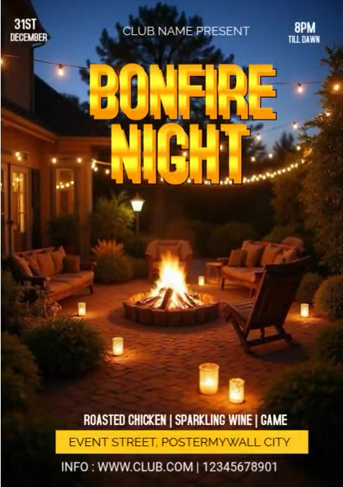 Bonfire night Template | PosterMyWall