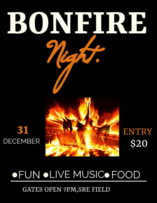 BONFIRE NIGHT Template | PosterMyWall