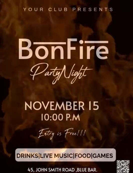 Bonfire night design template | PosterMyWall